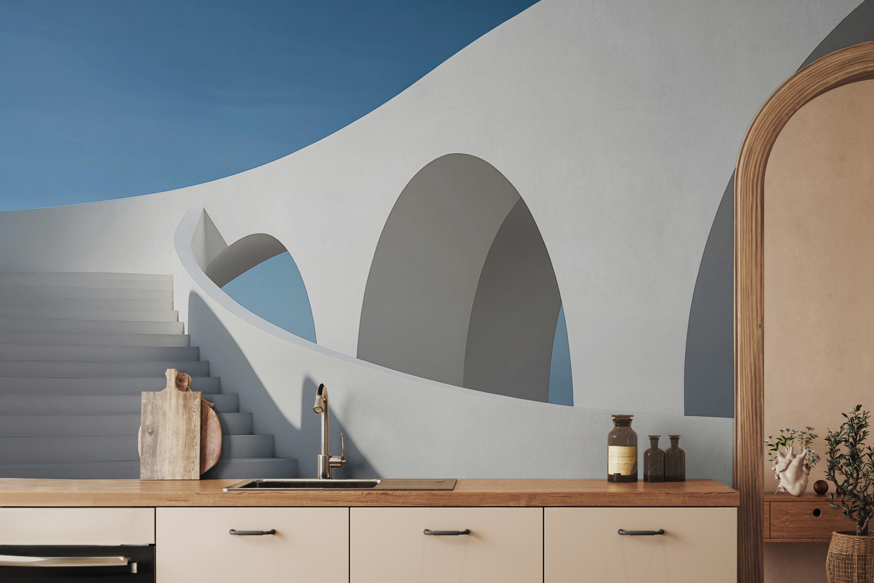 Wall murals Steps, minimalist abstract architectural design nr. w01059 ...
