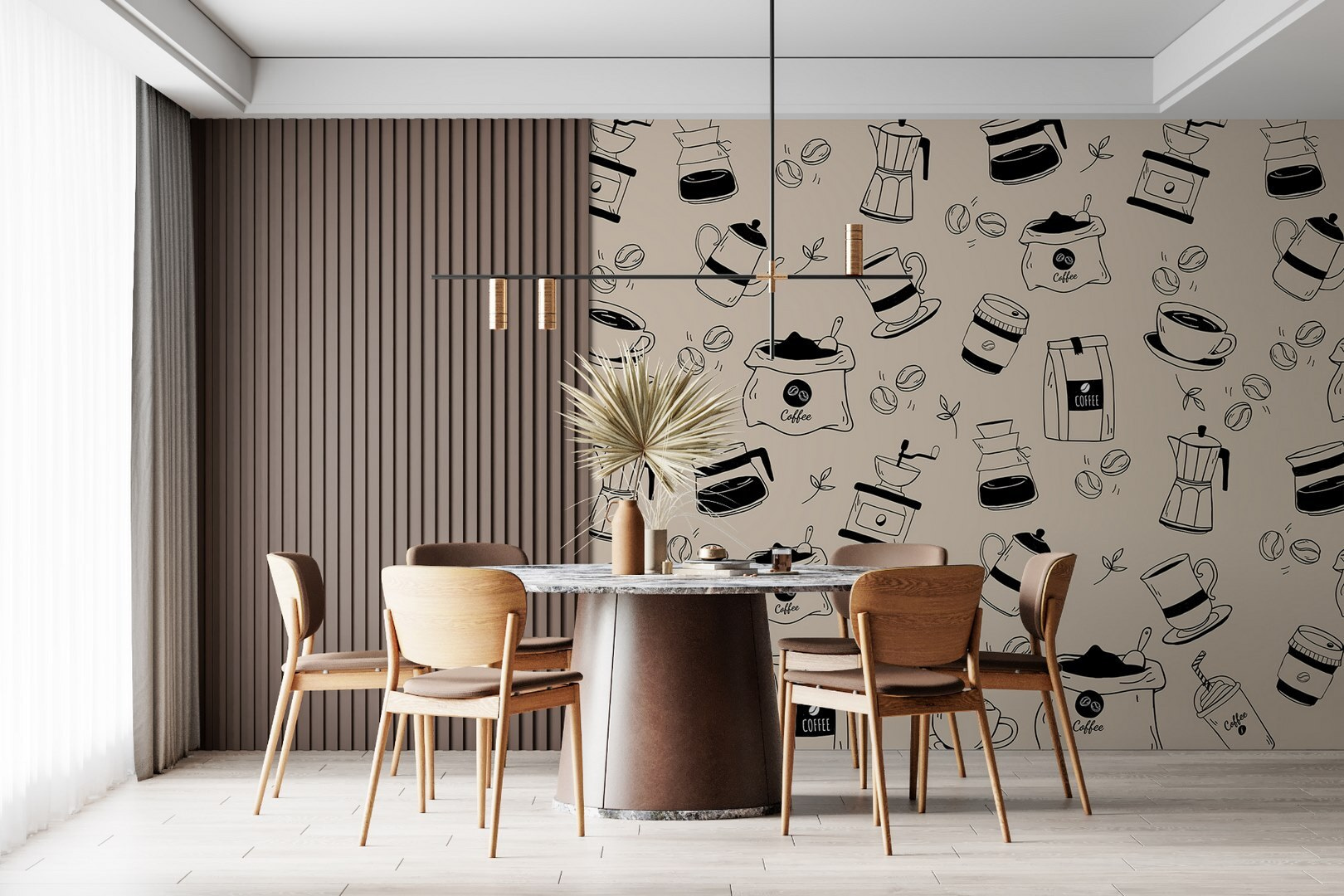 Wall murals Coffee details on a light background nr. w02002 - Uwalls